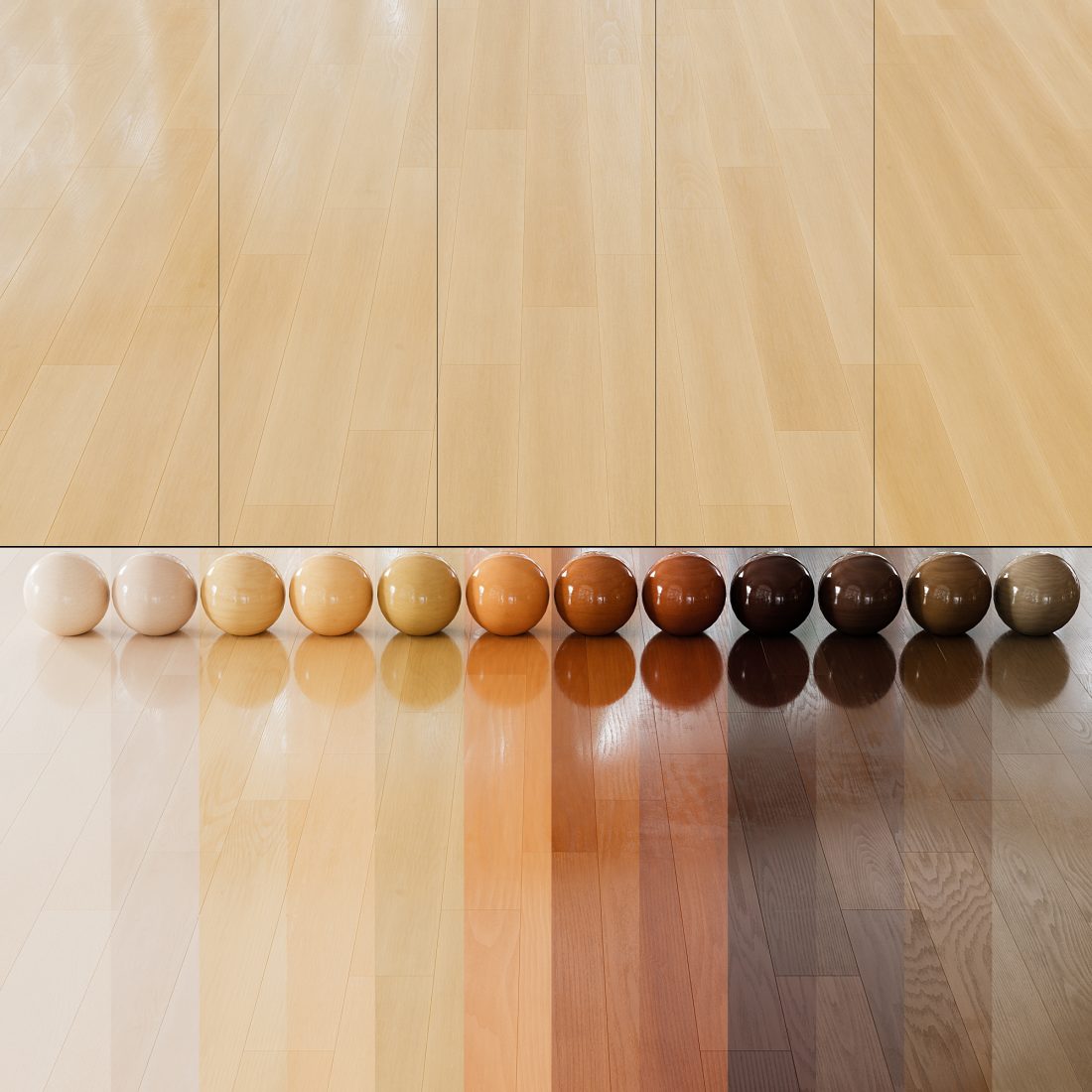 Wood Floor Set 01 - 3D Model for VRay, Corona