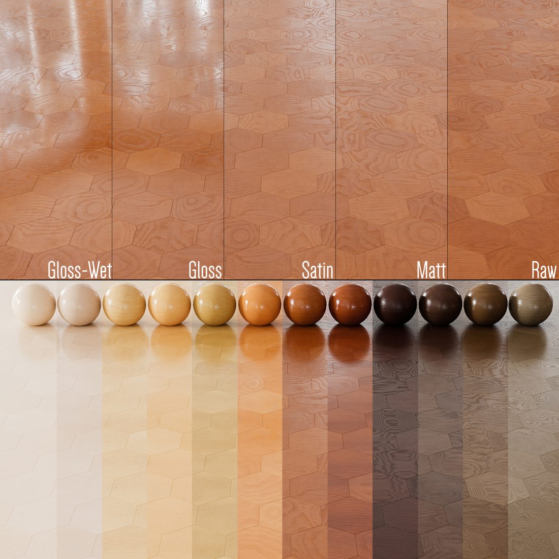 Wood Floor Set 01 - 3D Model for VRay, Corona