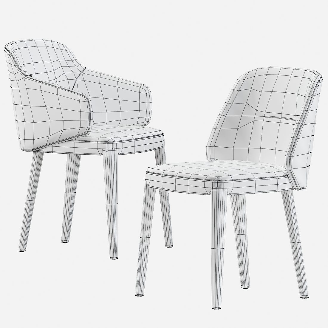 Potocco Concha Dining Chair - 3D Model for Corona