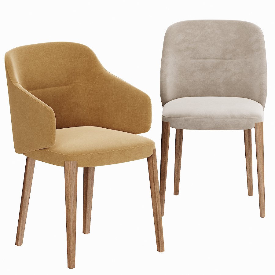 Potocco Concha Dining Chair - 3D Model for Corona