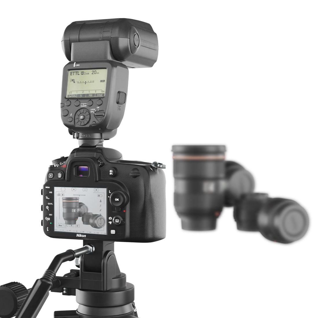Nikon Camera/flash/lenses/tripod - 3D Model for VRay, Corona