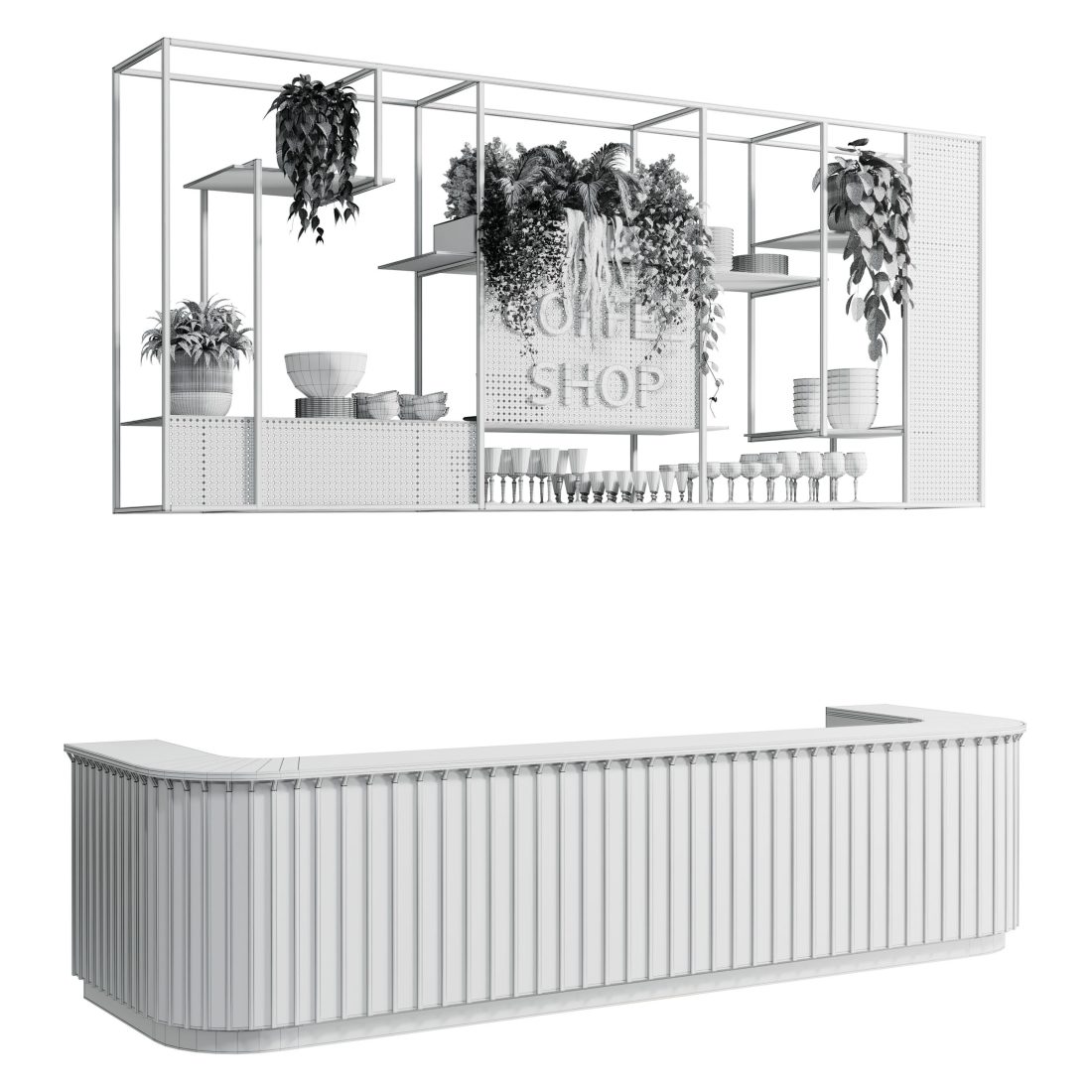 Coffee Shop Receptionrestaurant Counter By Hangin - 3D Model for VRay ...