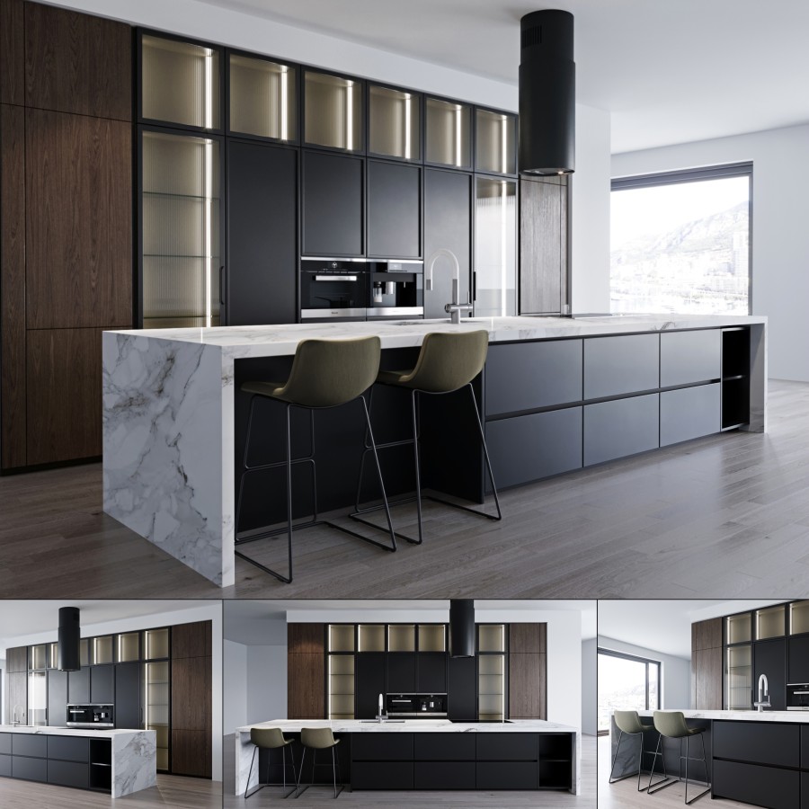Modern Kitchen 12 3D Model for VRay, Corona | CGMood