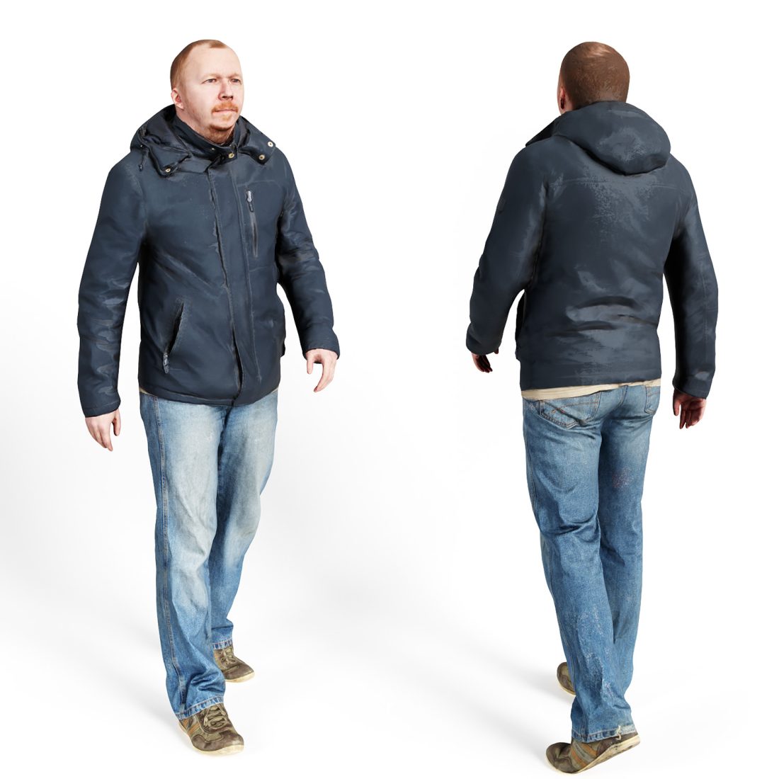 The Man Is Walking Ks00002 - 3D Model for VRay, Corona