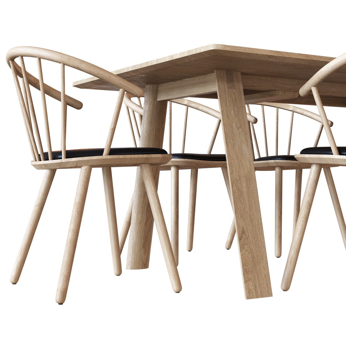 Bolia Sleek Chair Hill Table Set - 3D Model for Corona