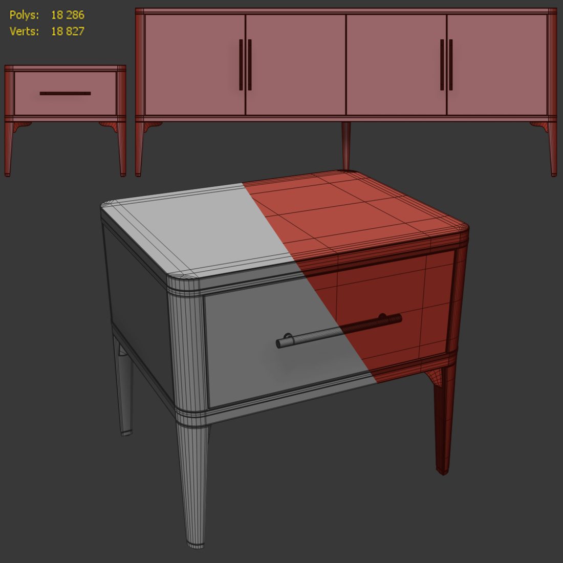 Nightstand, Sideboard Raum By Enza Home 3D Model for VRay, Corona | CGMood
