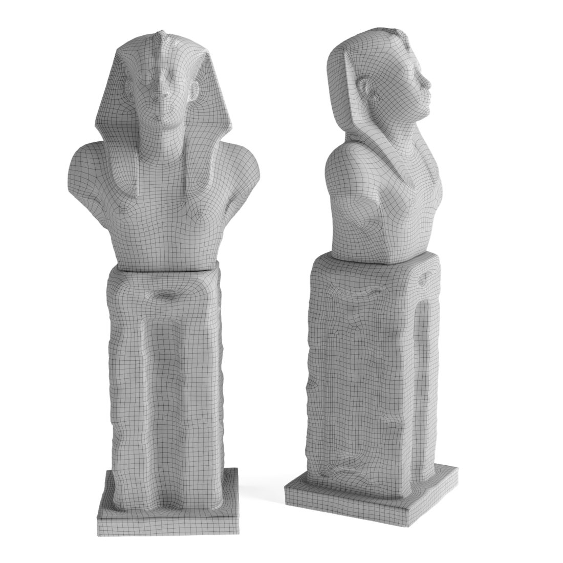 Pharaon Egypt Bust - 3D Model for VRay, Corona