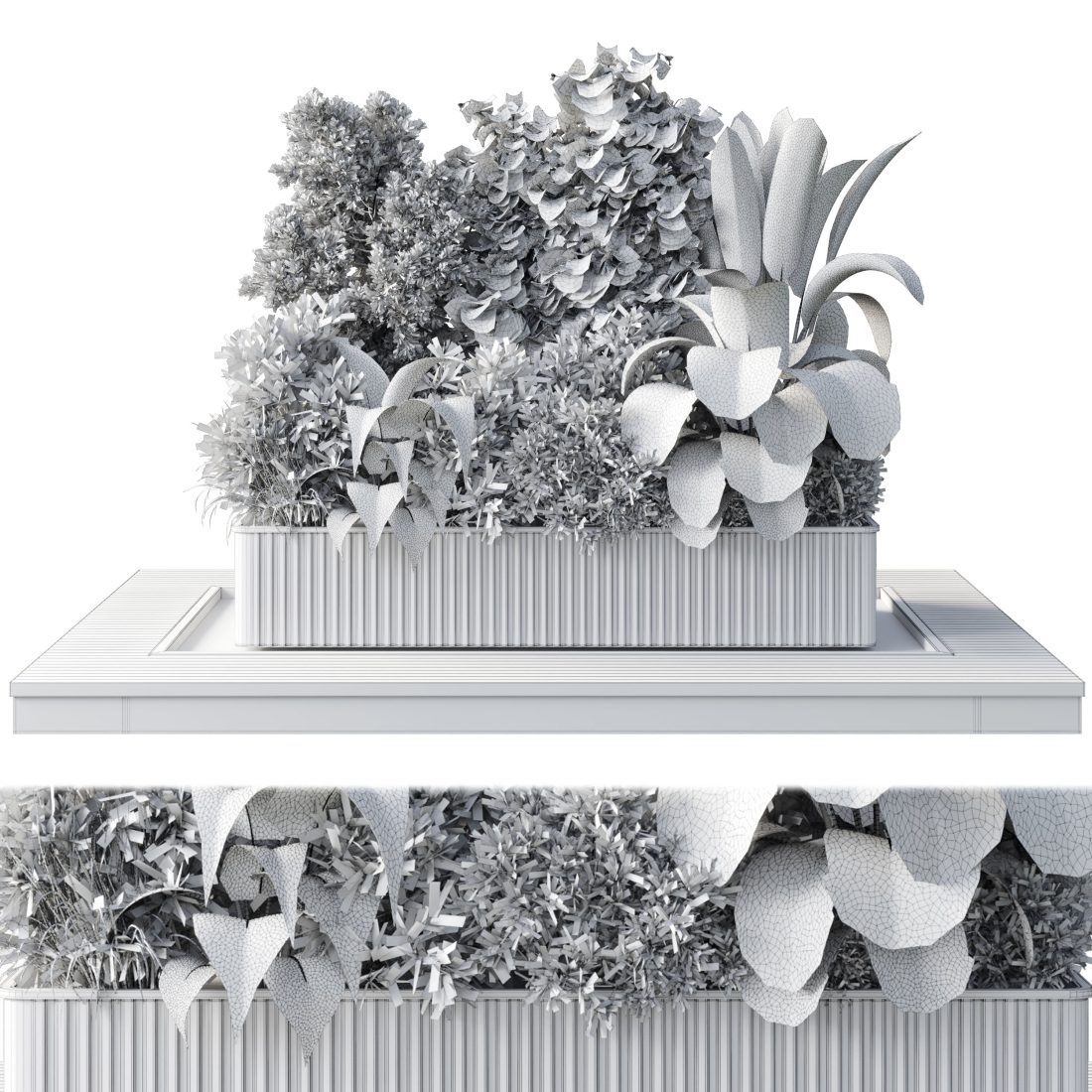 Outdoor Plant Collection 114 Wooden Box For Plan - 3D Model for Corona ...