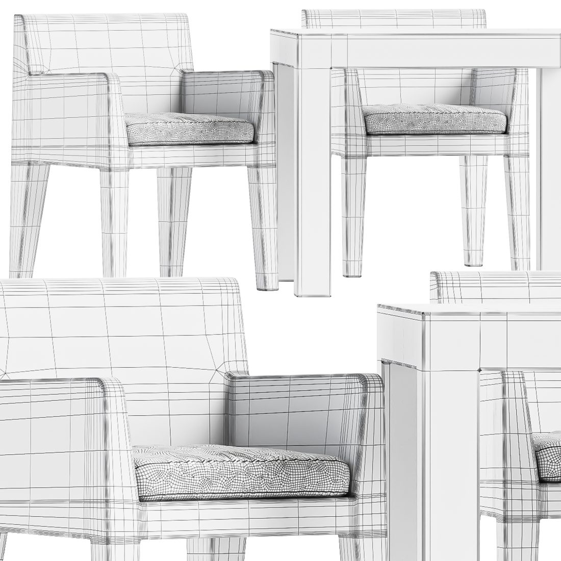 Jut Table And Armchair By Studio Vondom 3D Model for Corona | CGMood