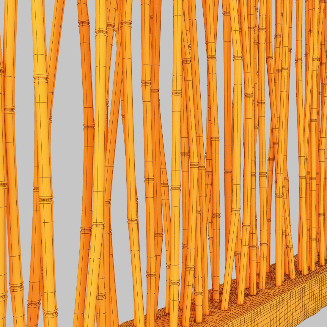 Bamboo Low Decor N5 - 3D Model for VRay, Corona