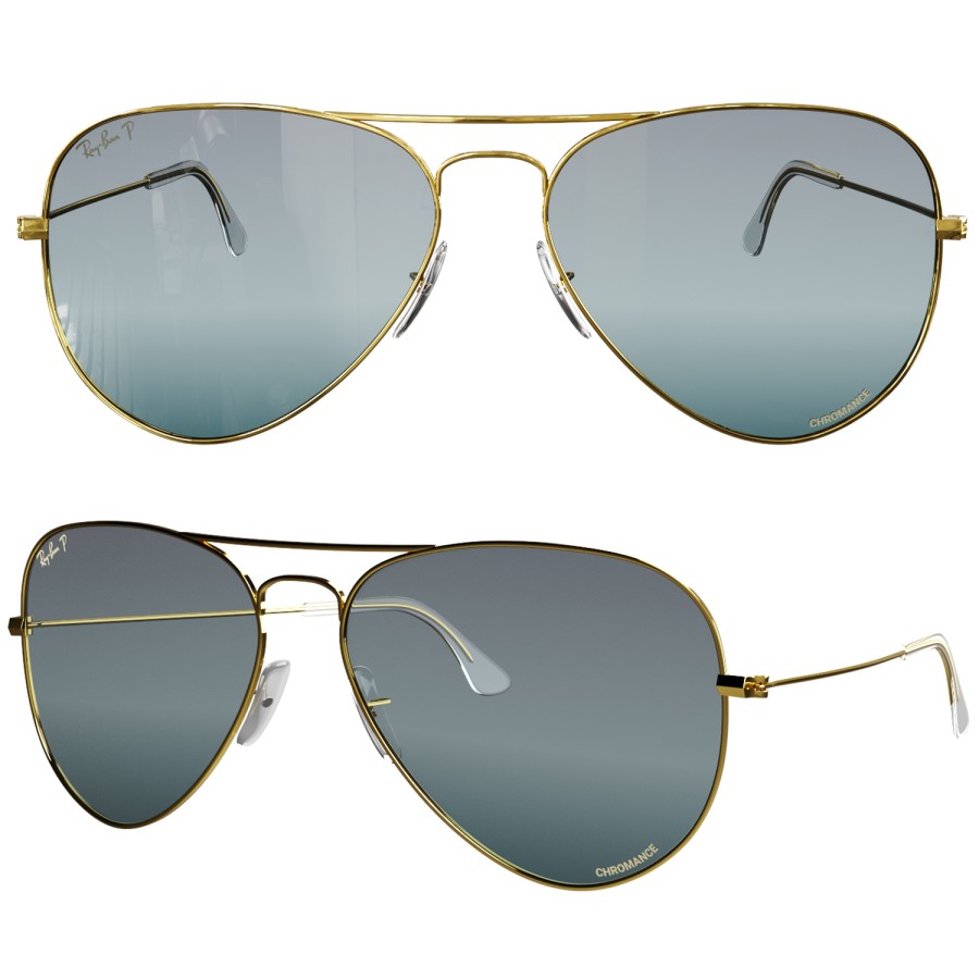 Rayban Aviator Chromance Sunglass - 3D Model for Corona