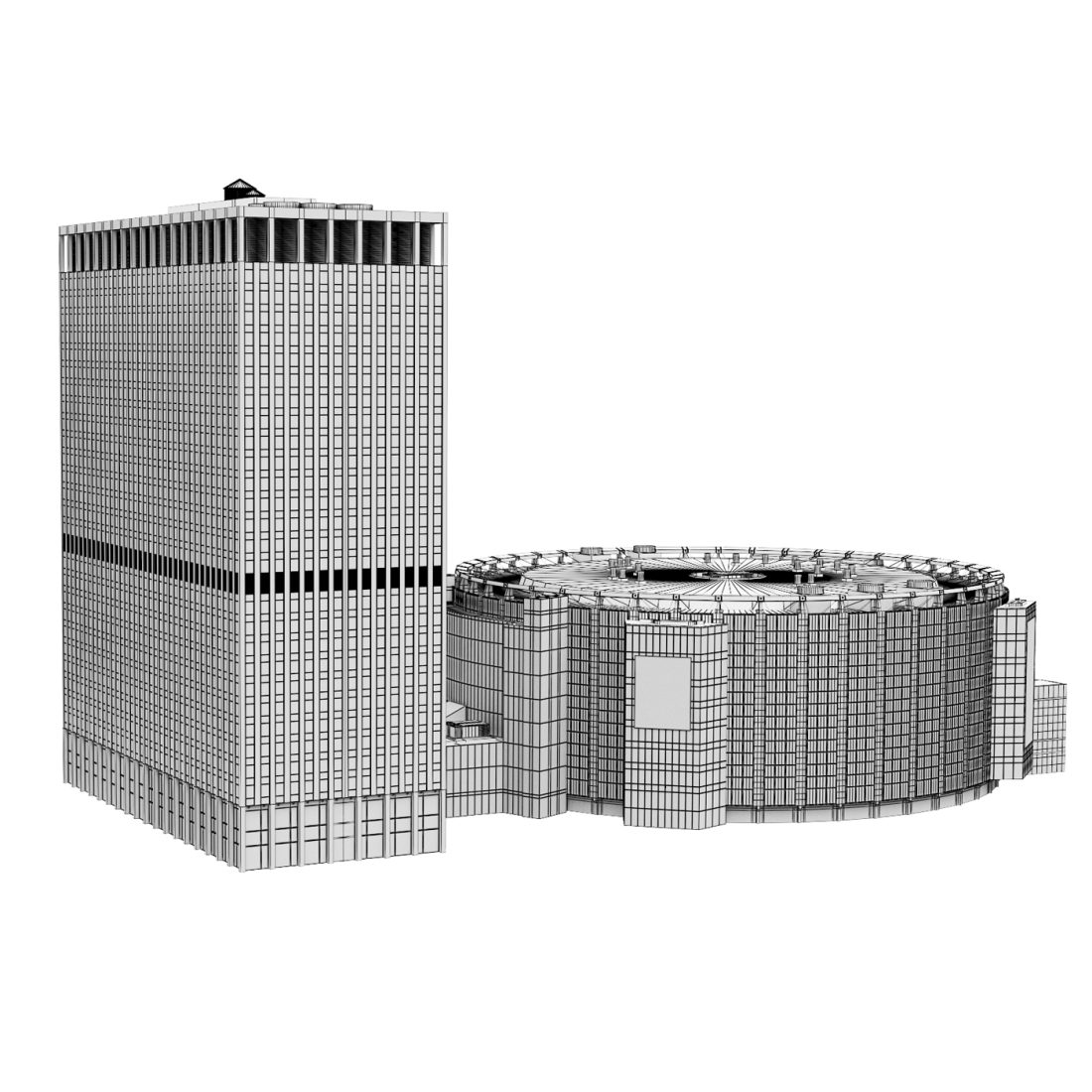 Madison Square Garden Building - 3D Model for VRay