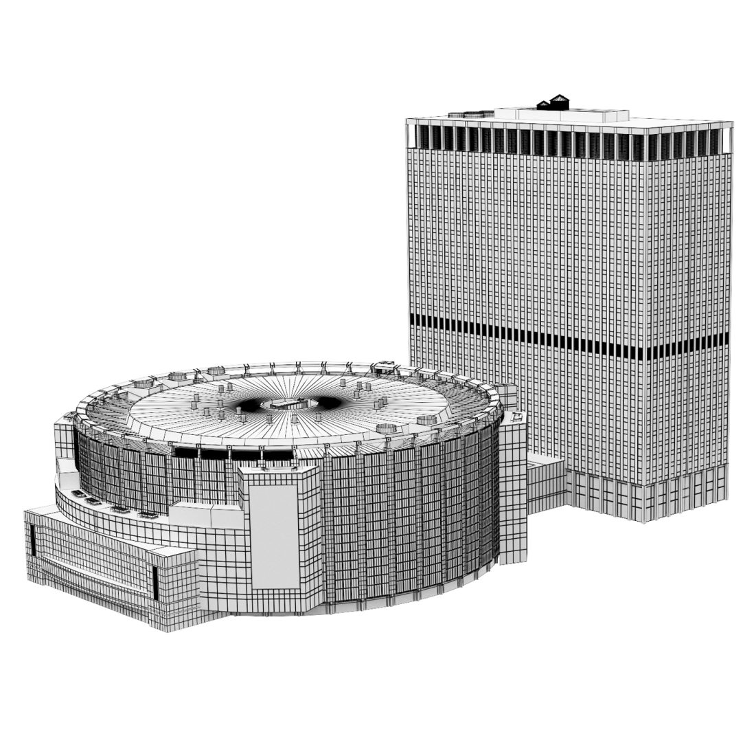 Madison Square Garden Building - 3D Model for VRay