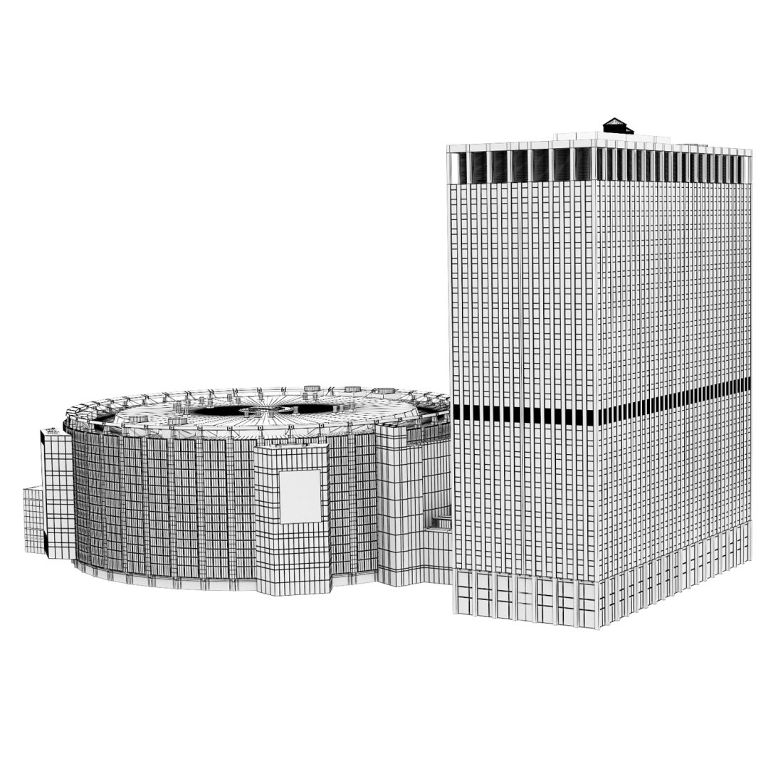 Madison Square Garden Building - 3D Model for VRay