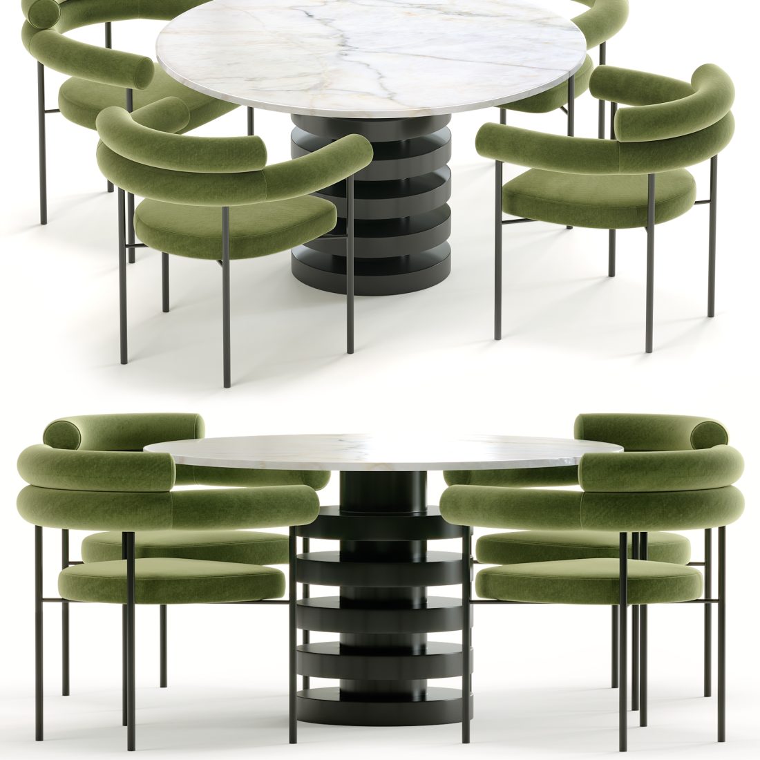 Portia Dining Chair By Nuevo Dining Table - 3D Model for Corona