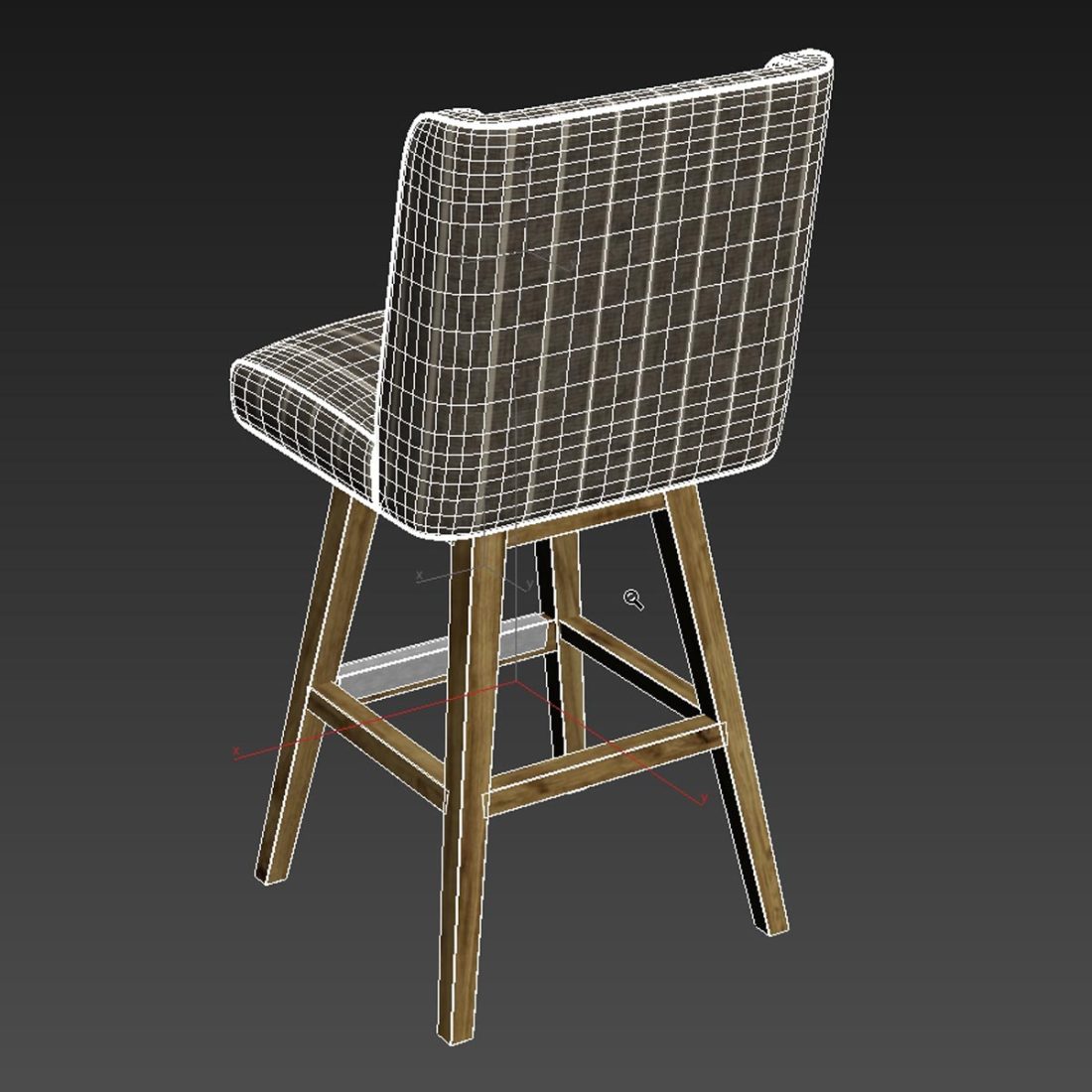 Alder Tweed Tribeca Swivel Bar Stool - 3D Model for Corona