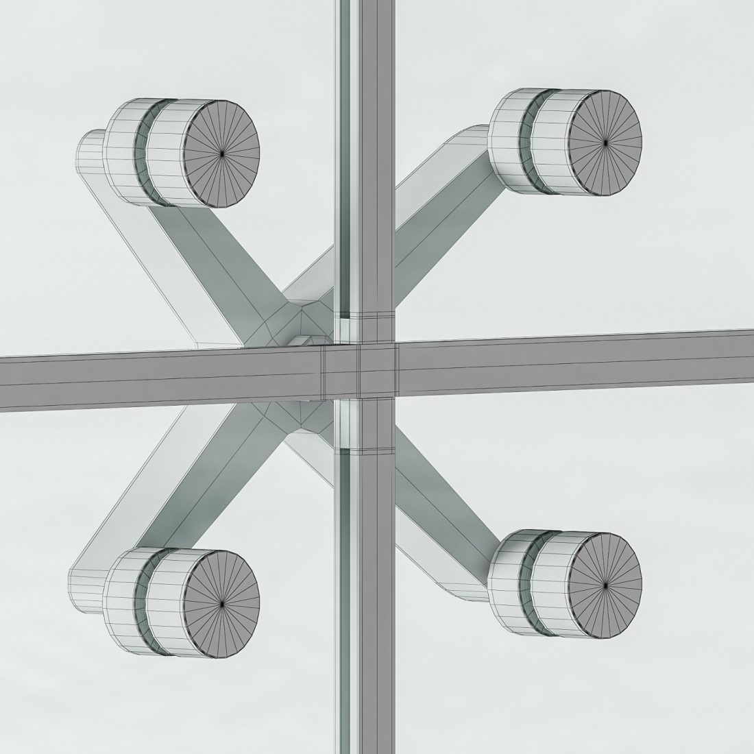 Spider Glazing Window Modern - Windows Set 04 - 3D Model for VRay, Corona