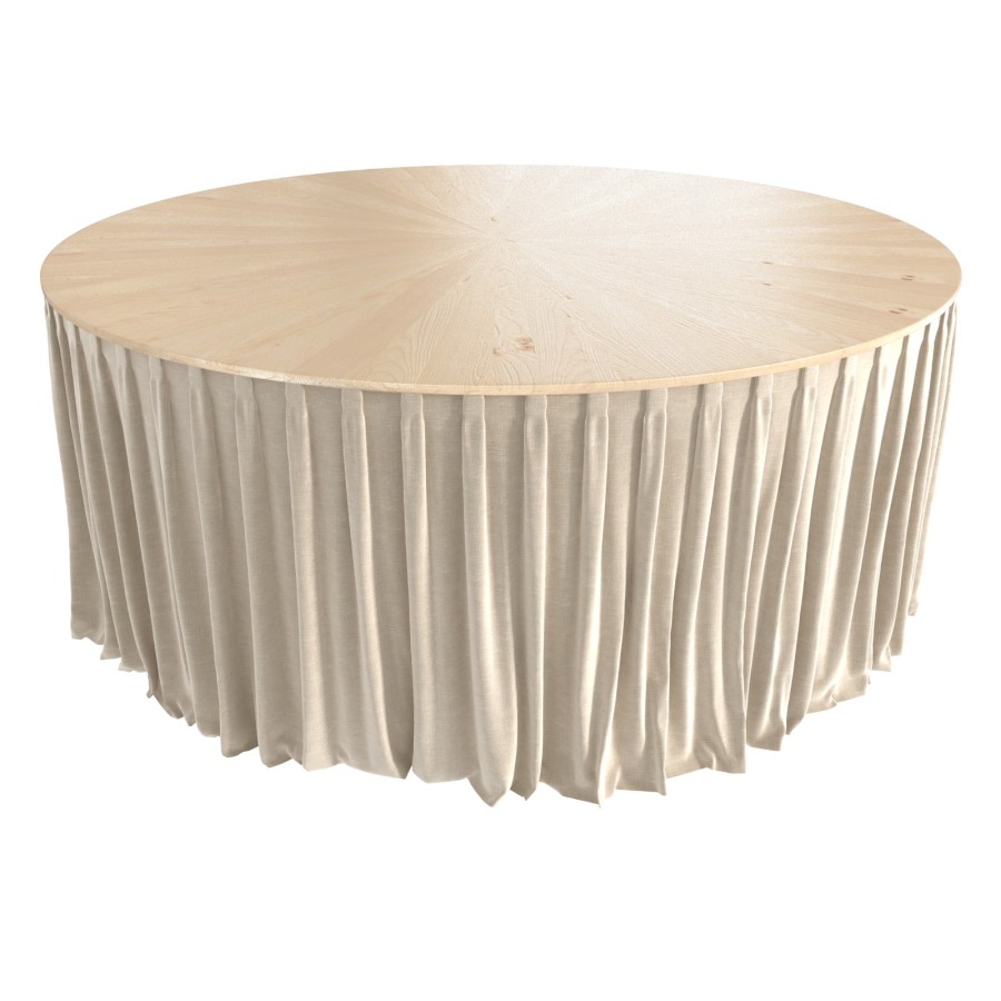 Round Table Skirt Wood Top Cloth - 3D Model for VRay