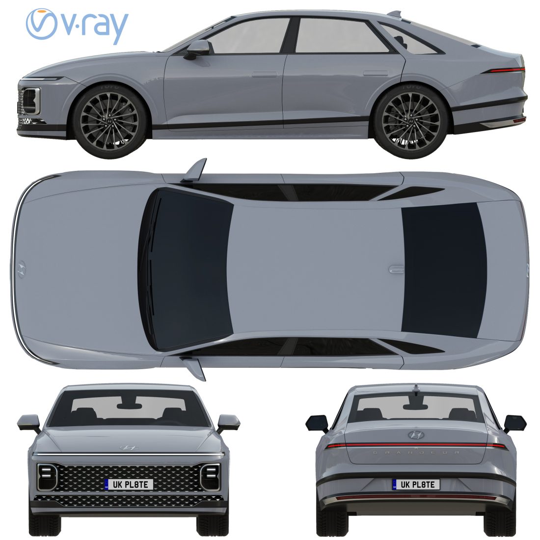 Hyundai Grandeur 2023 3D Model for VRay | CGMood