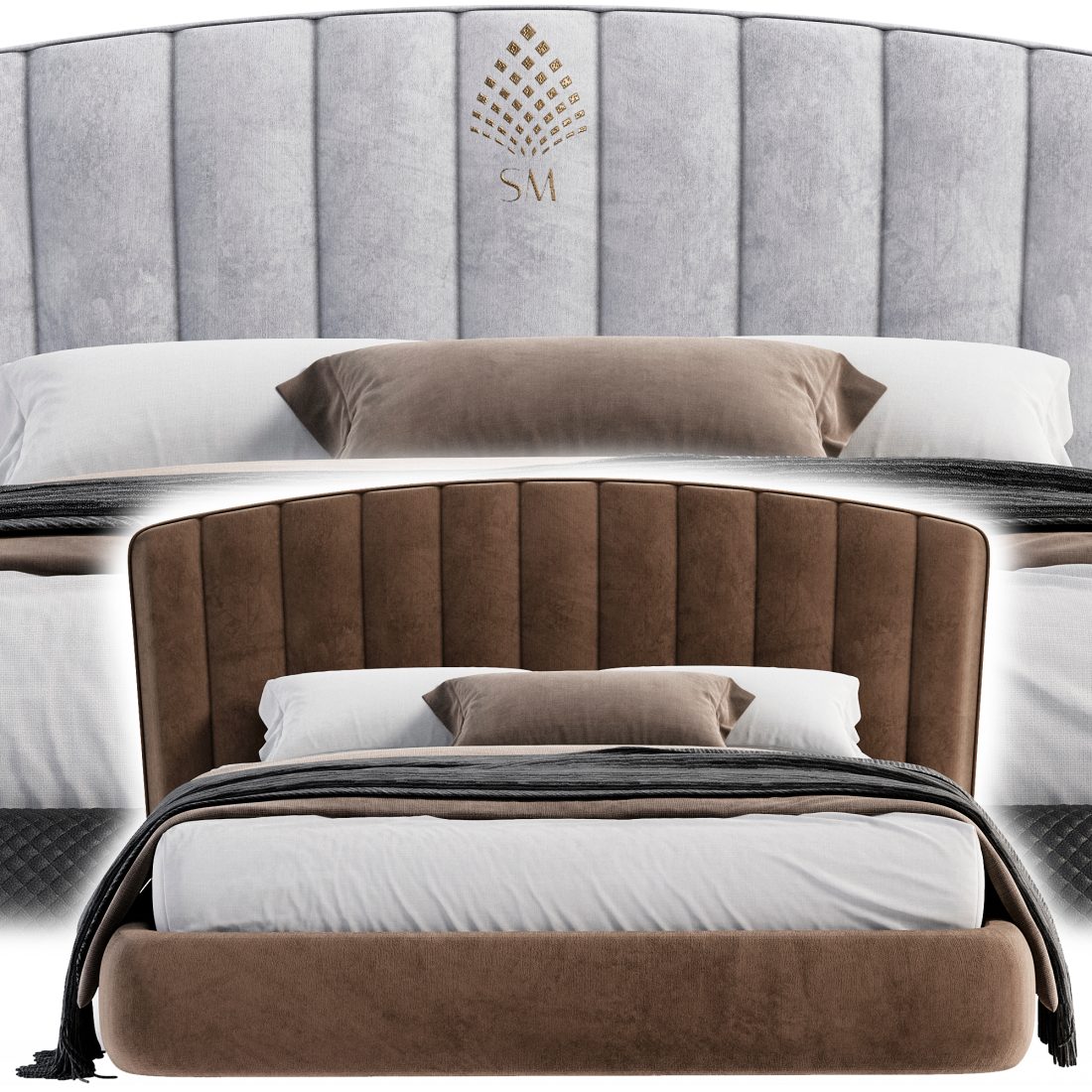 Vincent Bed By Sm Living Couture - 3D Model for Corona