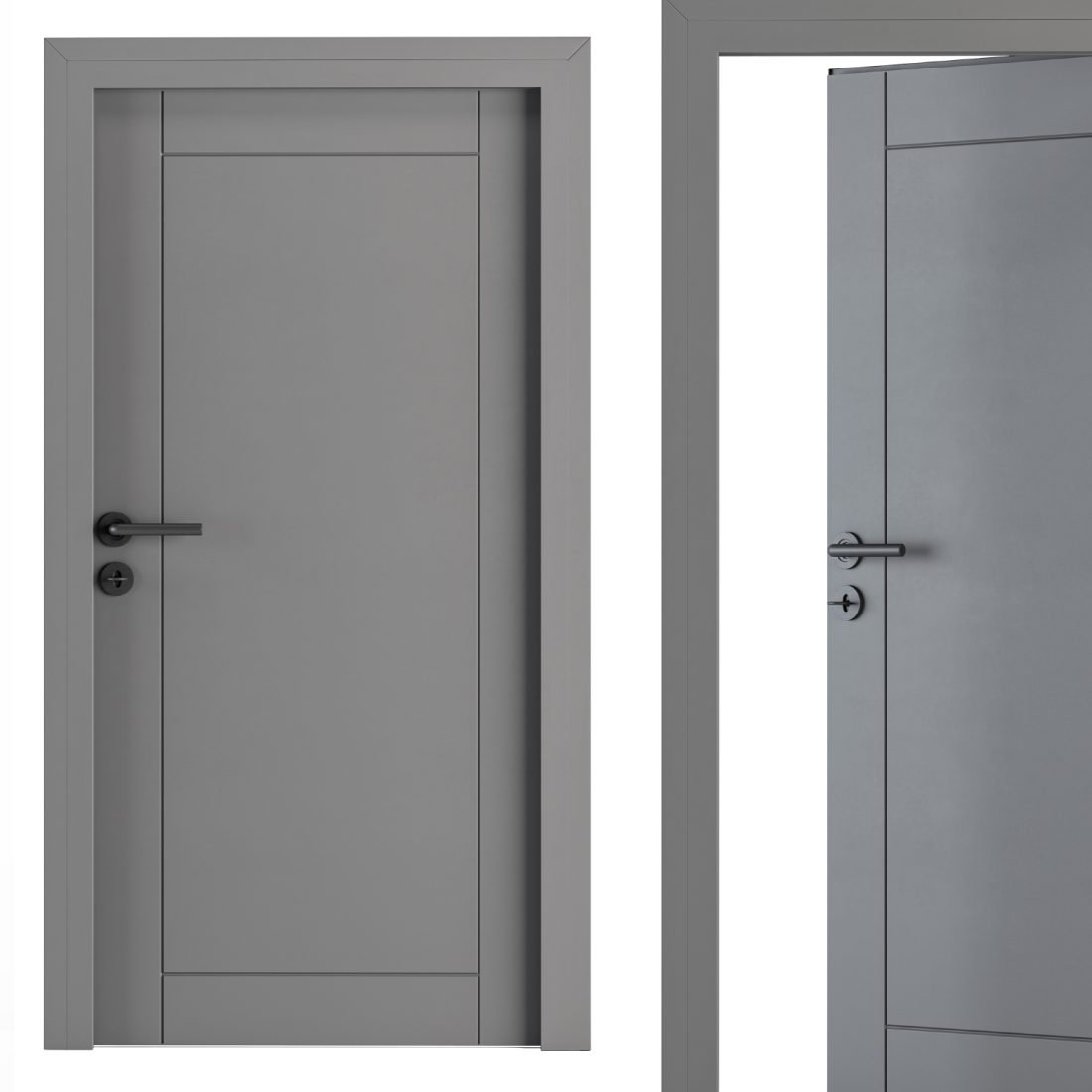 Gray And White Modern Door - Set 30 3D Model for VRay, Corona | CGMood
