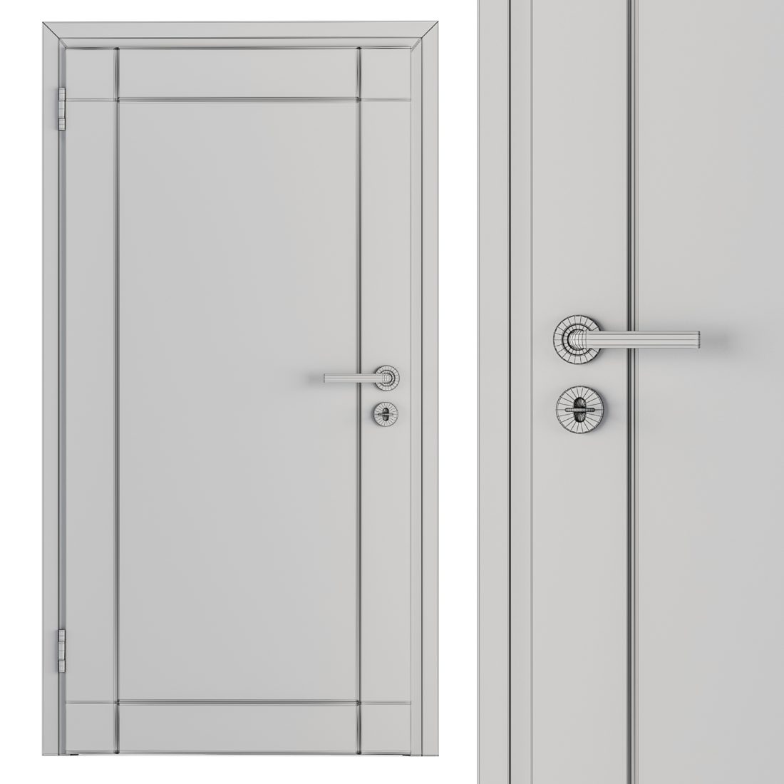 Gray And White Modern Door - Set 30 3D Model for VRay, Corona | CGMood