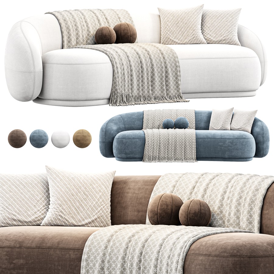 Kendall Velvet Sofa By Highfashionhome 3D Model for Corona | CGMood