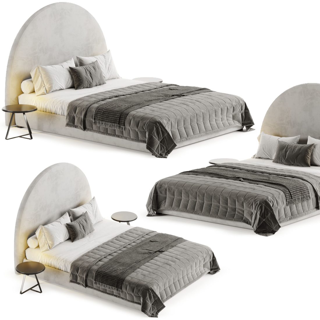 Demi Bed By Dwr - 3D Model for VRay, Corona