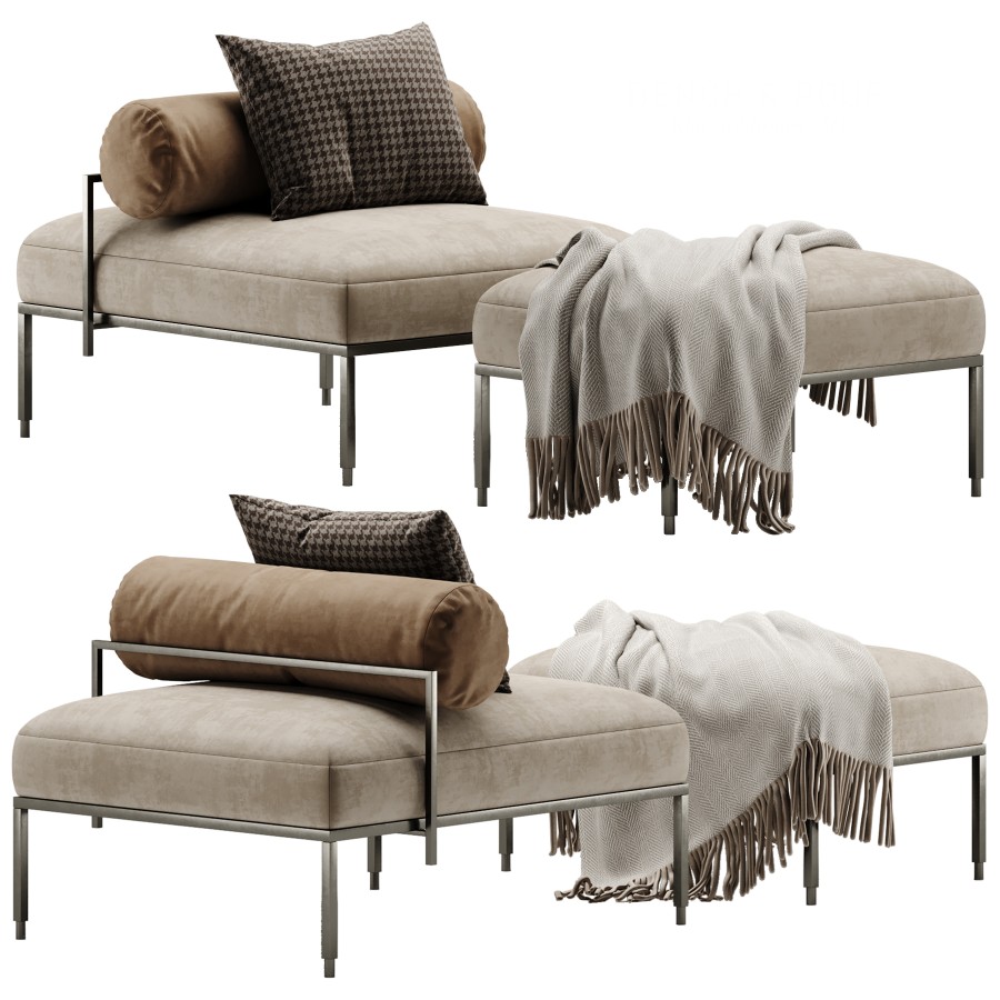 Oly Bench And Pouf - Galotti&radice 3D Model for Corona | CGMood