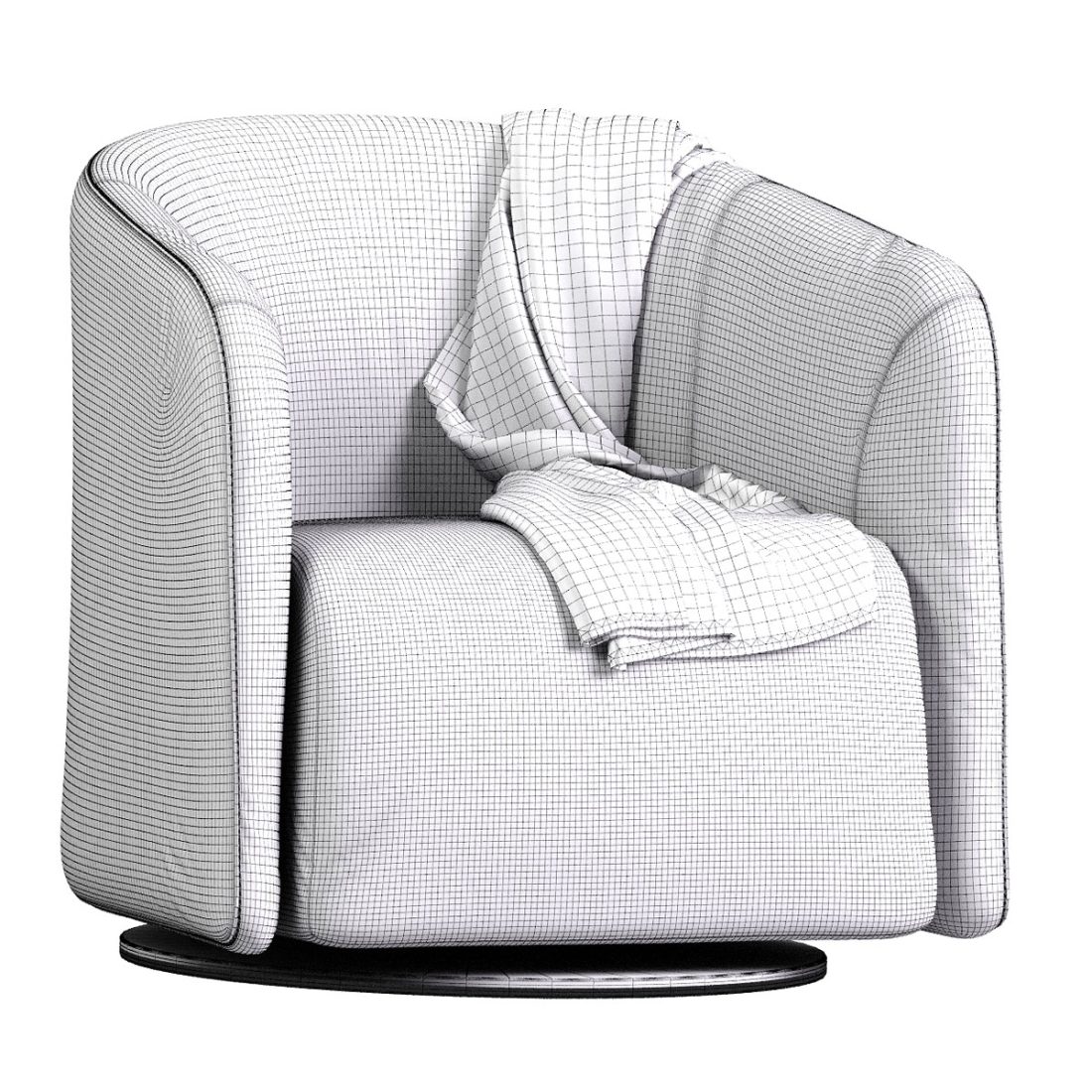 Logos Armchair Leather By Natuzzi - 3D Model for Corona