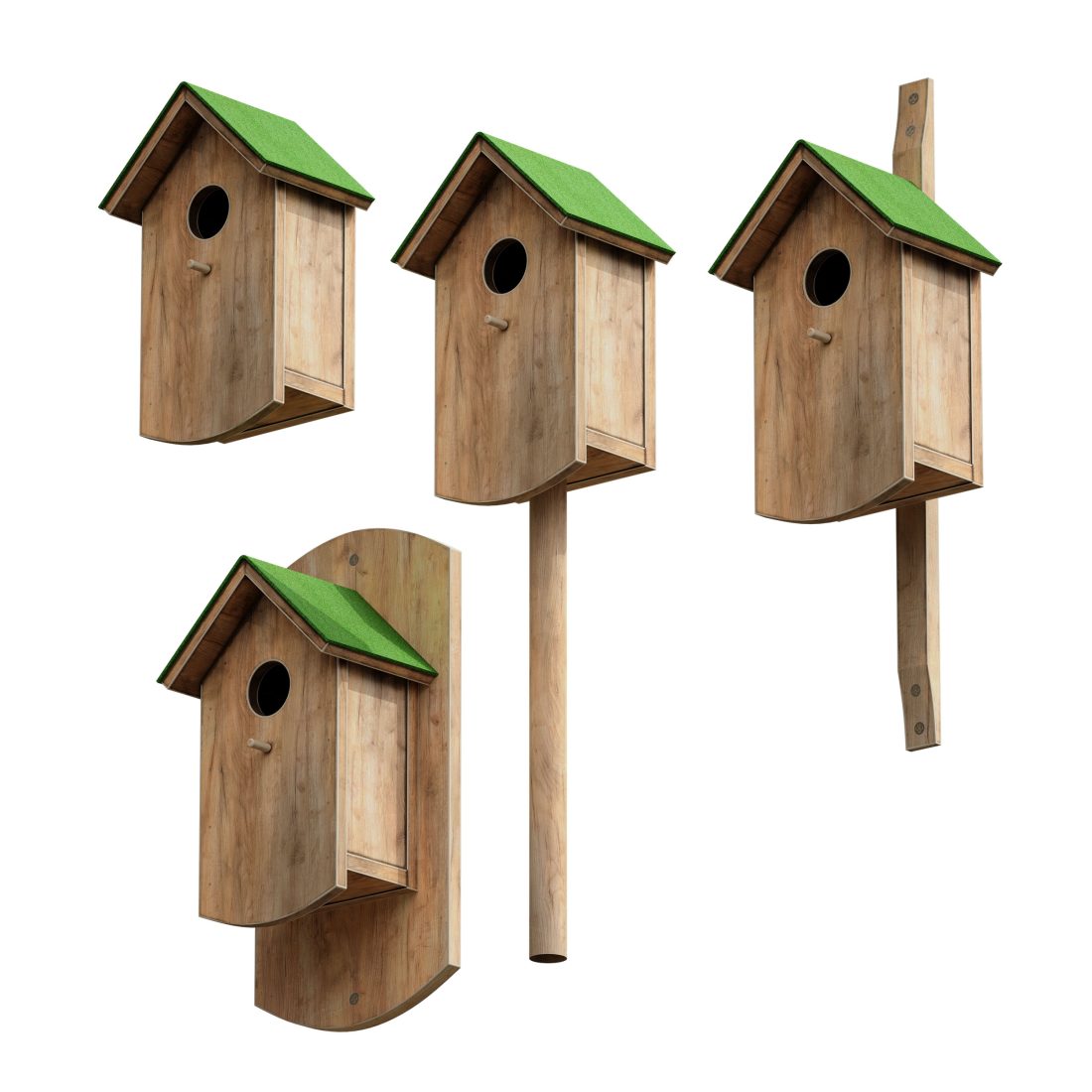 Wooden Birdhouse - 3D Model for FStorm, VRay, Corona