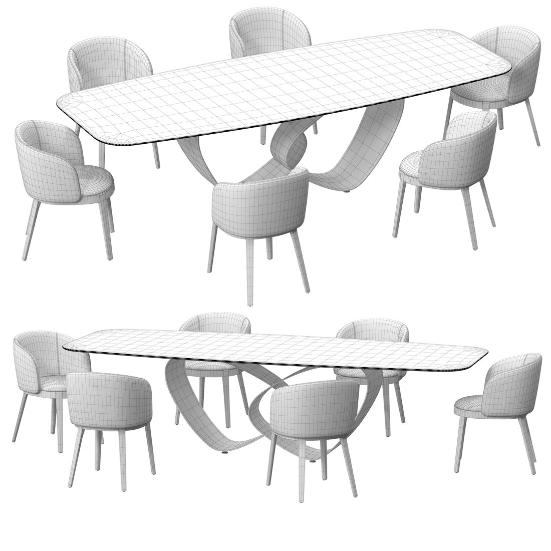 Calligaris Adel Chair Breeze Table Set 3D Model for VRay, Corona | CGMood