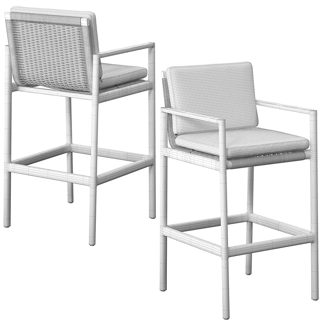 Mesa Aluminium Barstool 3D Model for VRay | CGMood
