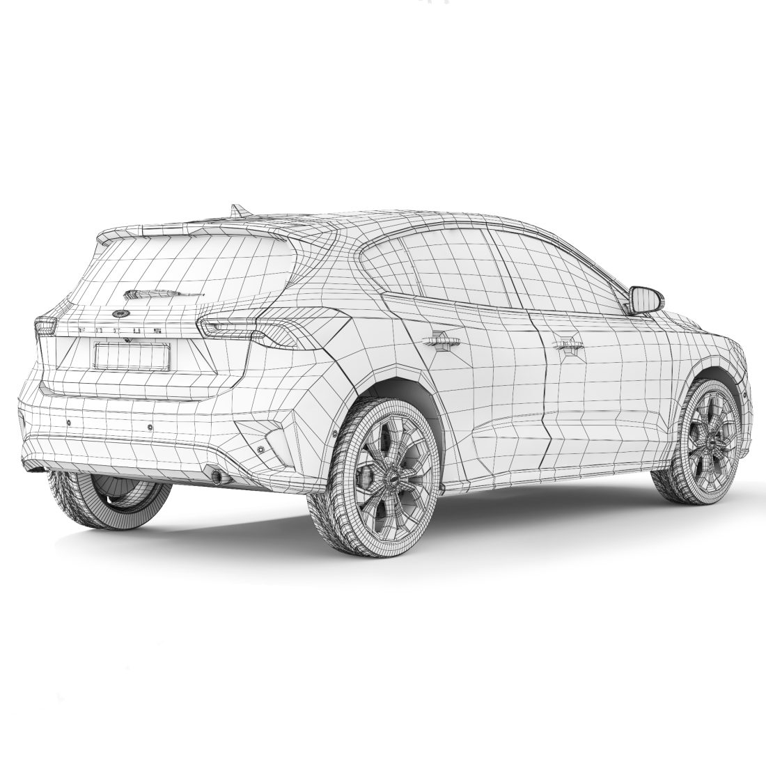 Ford Focus 1.0 Ecoboost 2018 3D Model for VRay | CGMood