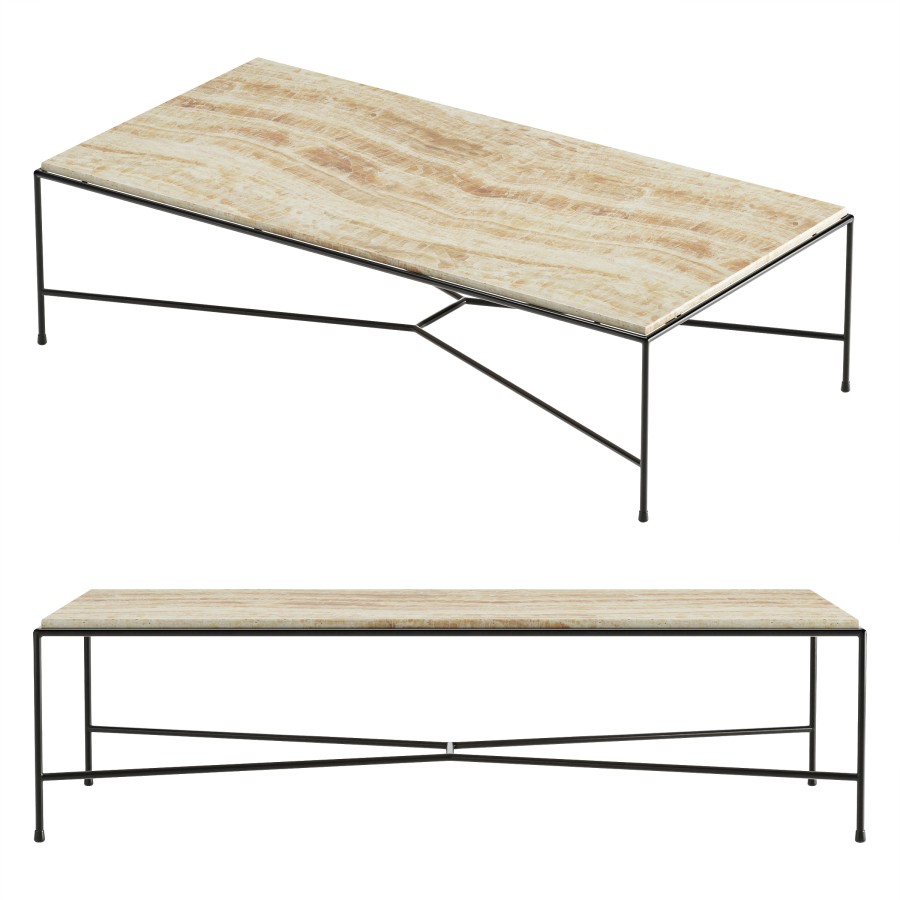 Cb2 Pavilion Travertine Coffee Table Model 6511 3D Model for Corona ...