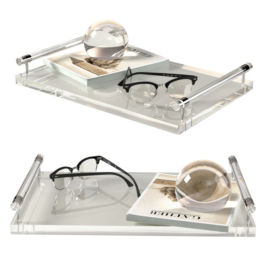 Cb2 Theron Acrylic Tray Set - 3D Model for Corona