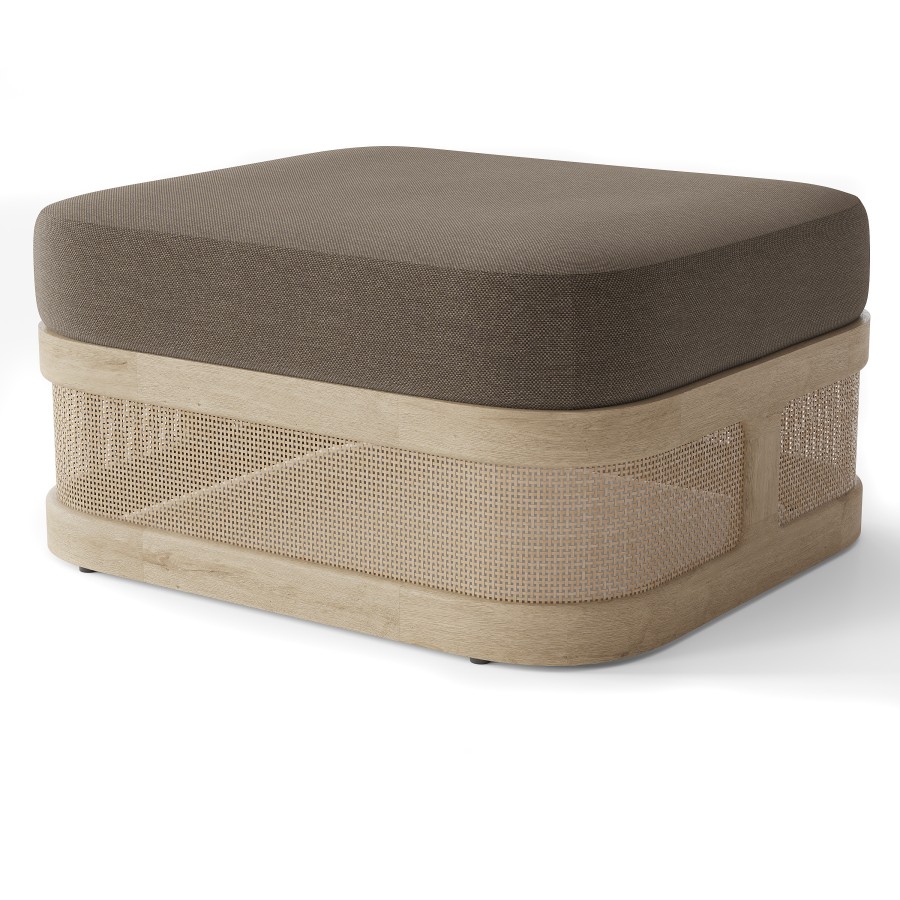 Rh Trieste Teak Ottoman - 3D Model for Corona
