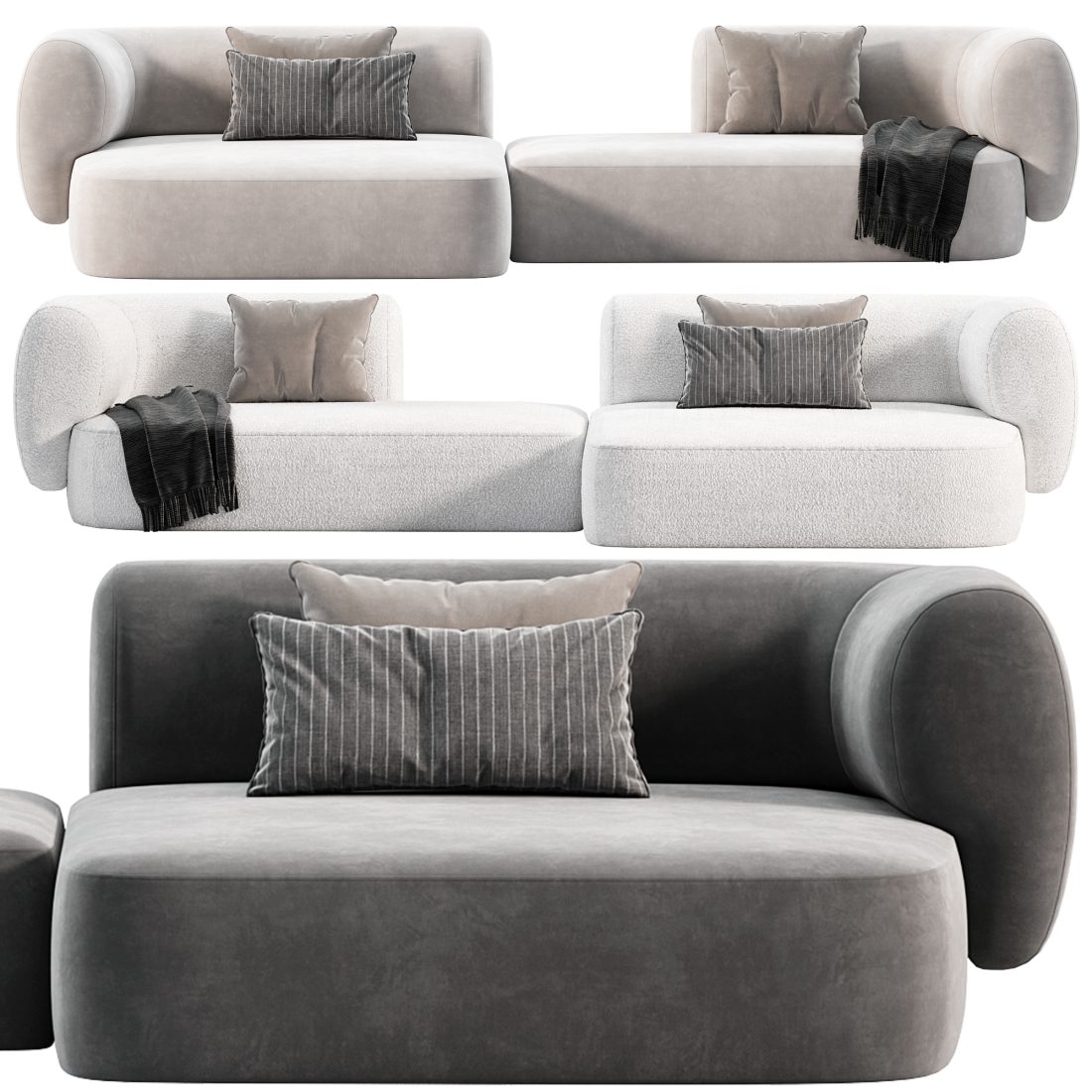 Hug Modular Sofa - 3D Model for Corona