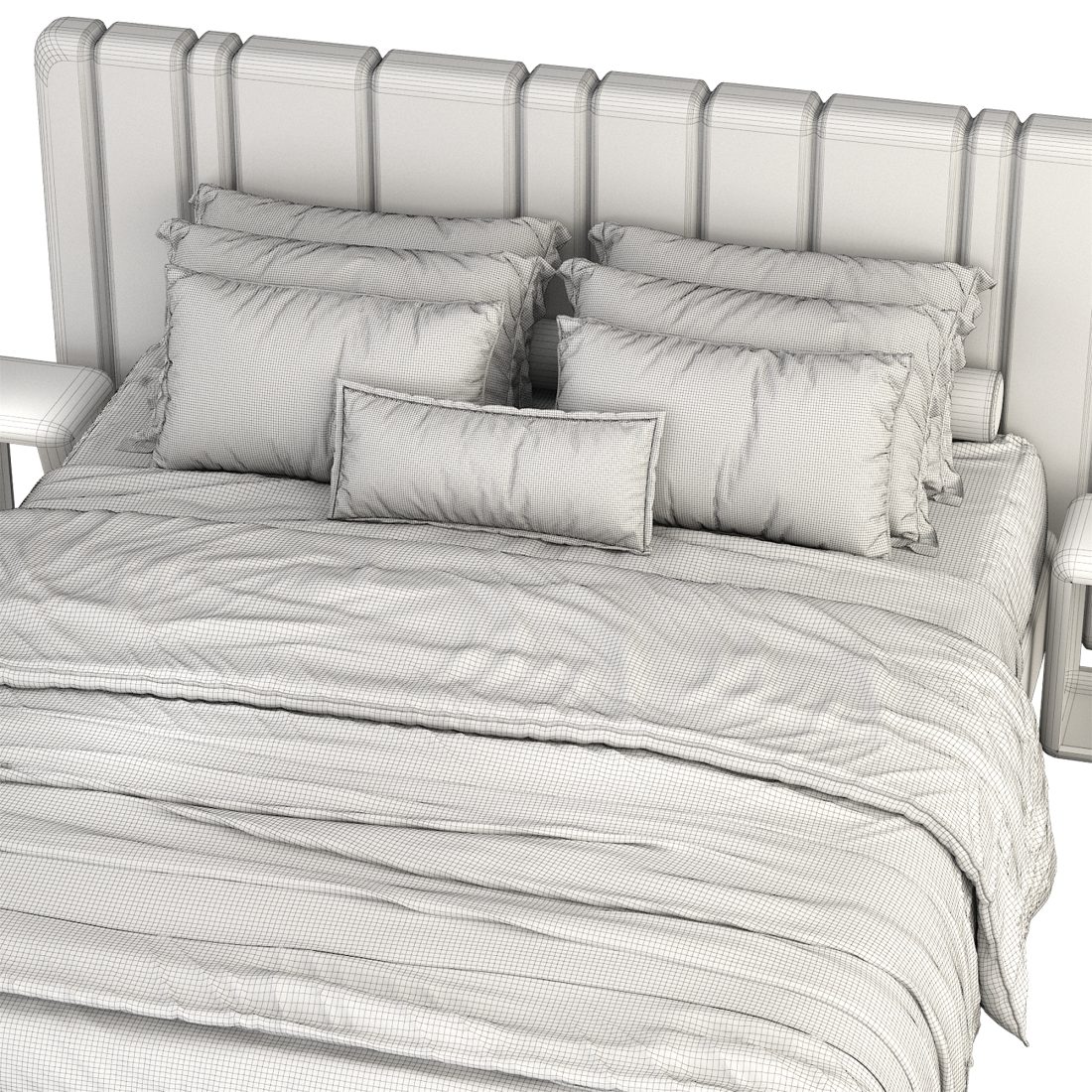 Loredo Bed - 3D Model for VRay, Corona