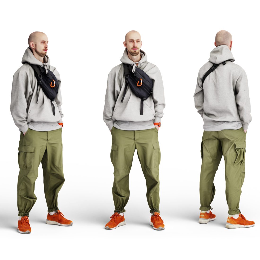 Young Bald Tall Man 3D Model | CGMood