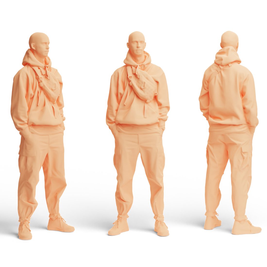 Young Bald Tall Man 3D Model | CGMood