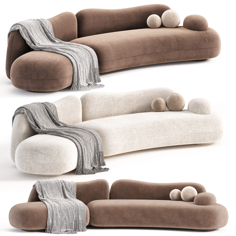 Wave Sofa 2 Modules By Emma - 3D Model for Corona