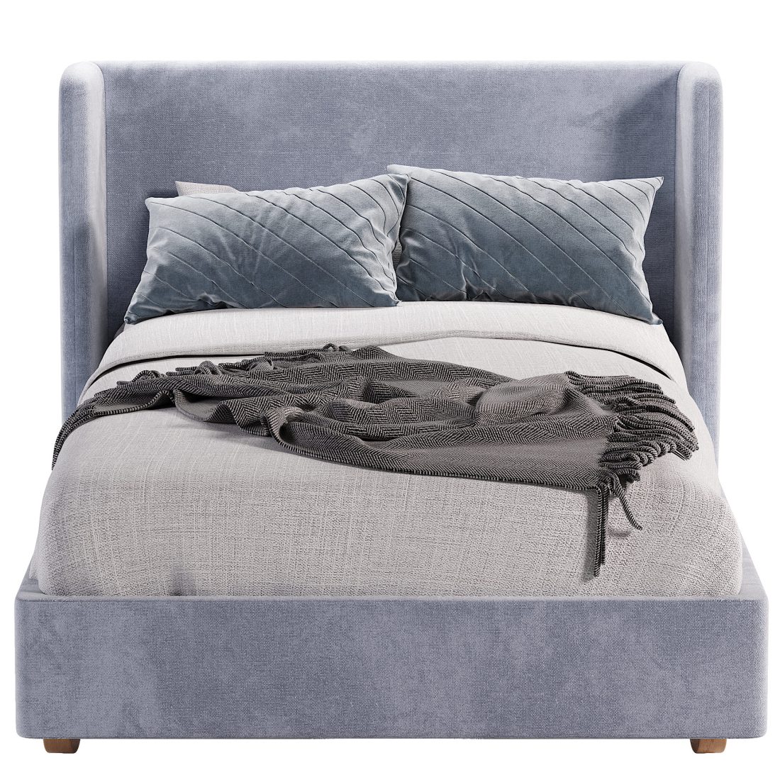 Pismo Blue Upholstered Kids Twin Bed - 3D Model for Corona
