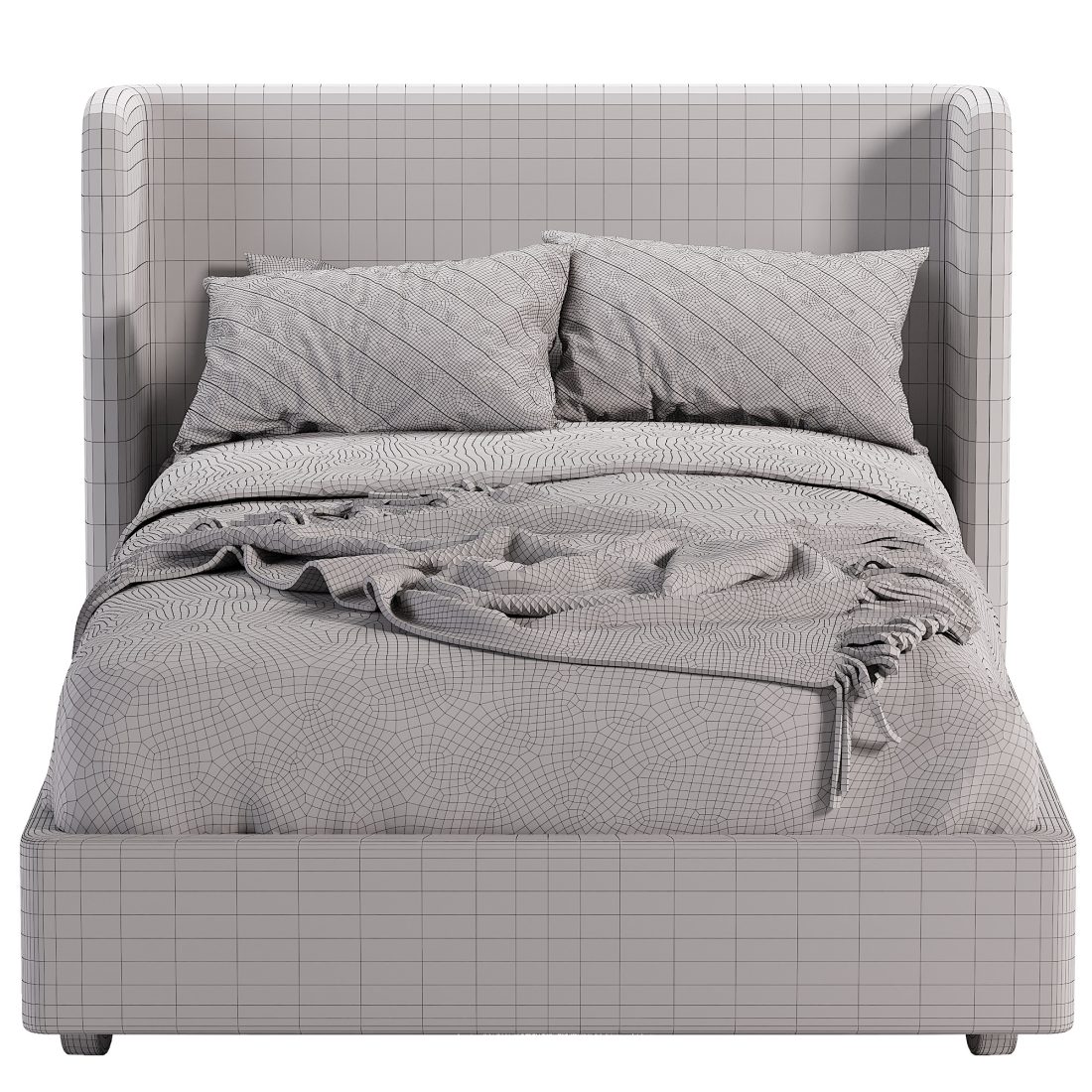 Pismo Blue Upholstered Kids Twin Bed - 3D Model for Corona