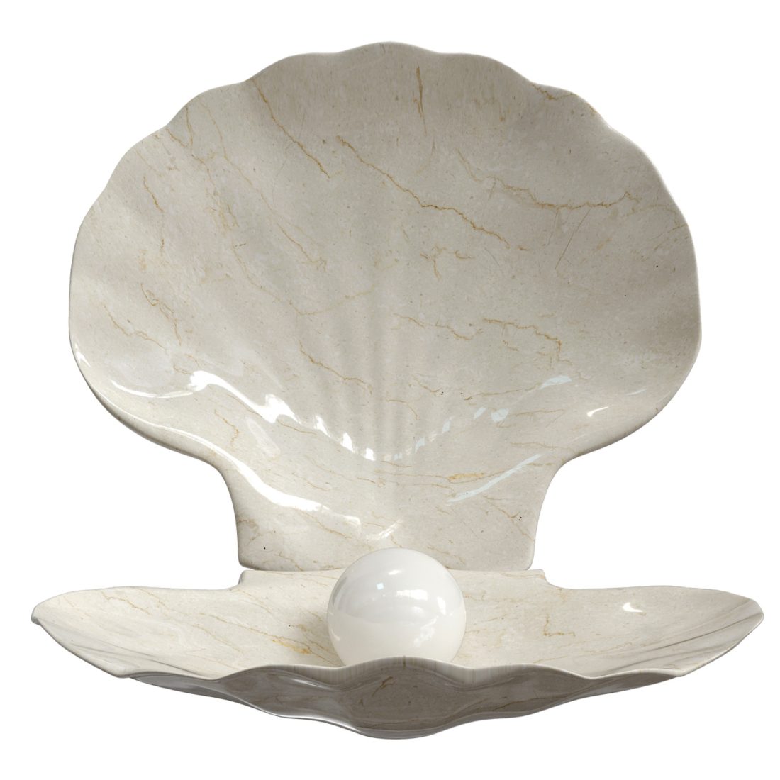 Ceramic Decor Sea Shell With Pearl - 3D Model for Corona, VRay