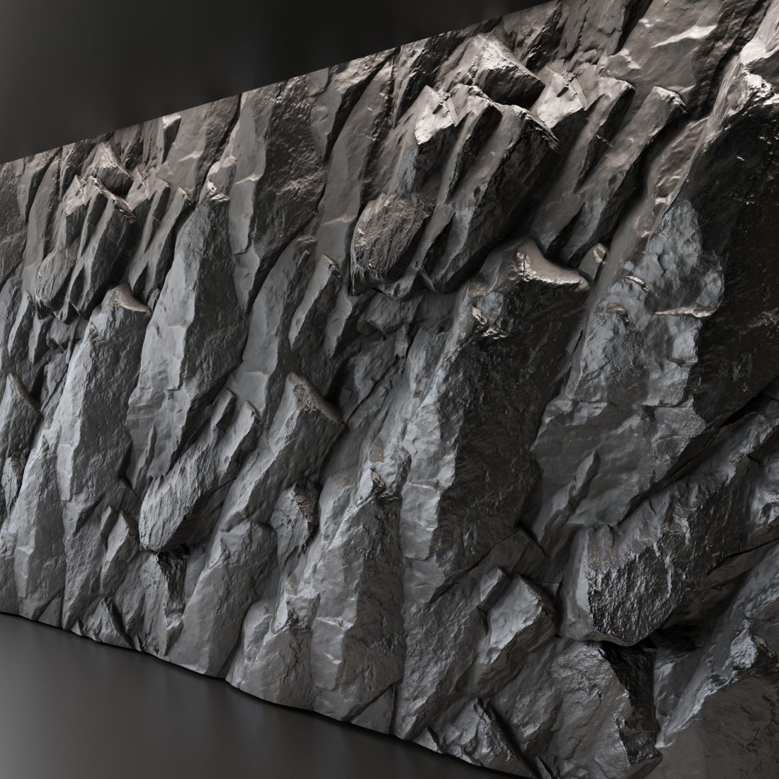 Rock Cliff Wall №73 - 3D Model for VRay, Corona
