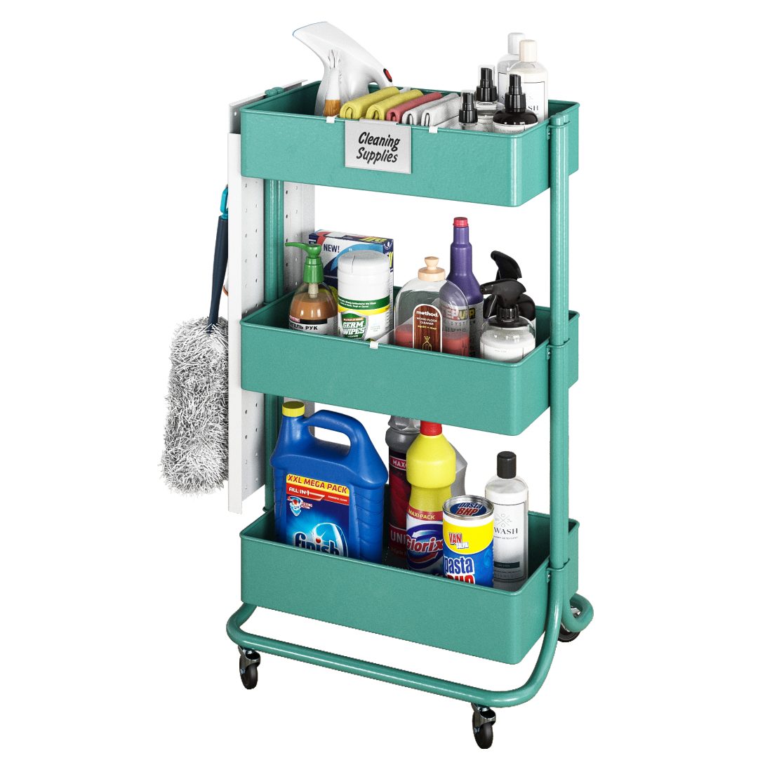 Multipurpose Janitorial Cart With Cleaning Supplie 3D Model for VRay ...