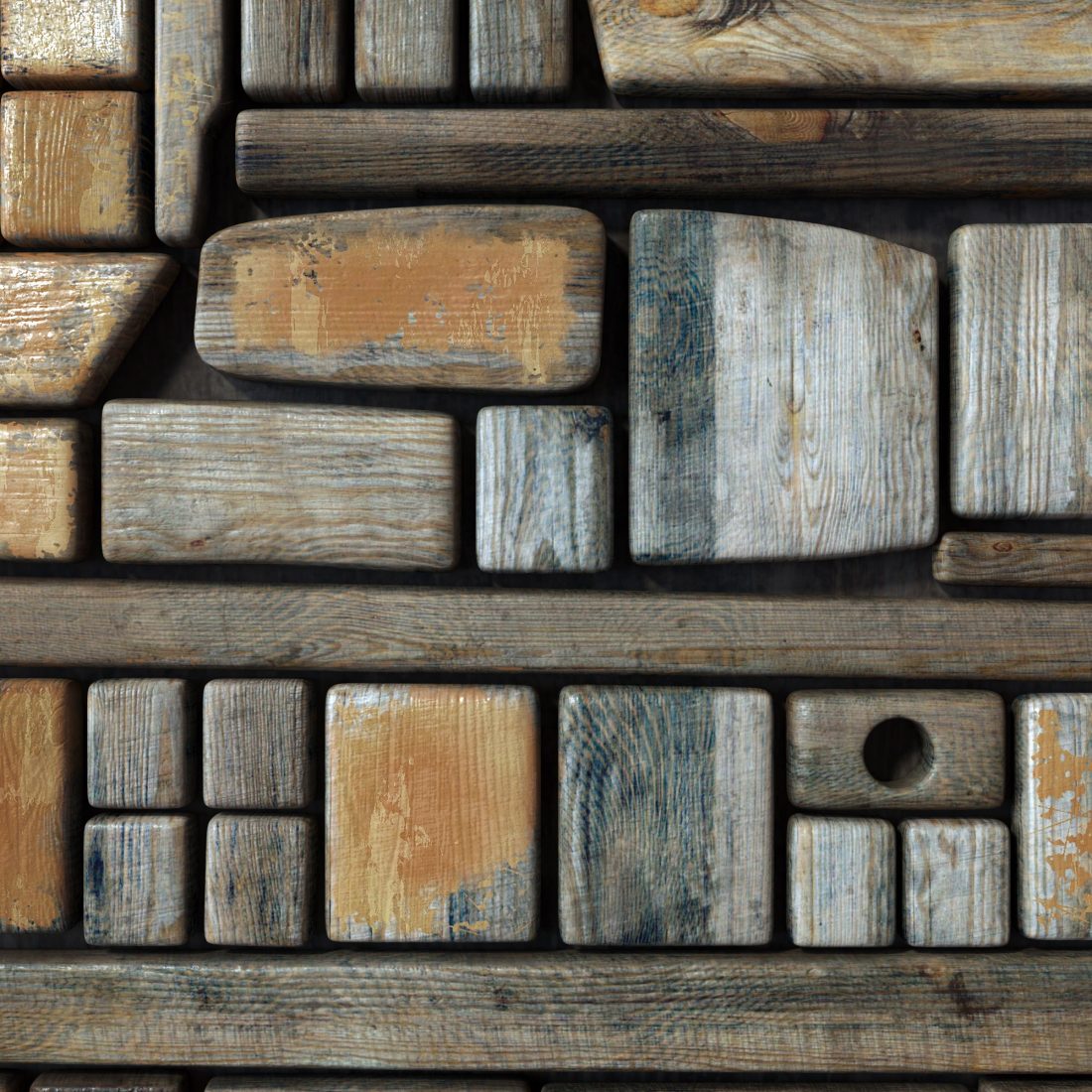 Wood Panel N11 - 3D Model for VRay