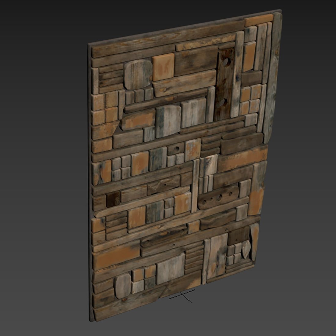 Wood Panel N11 - 3D Model for VRay