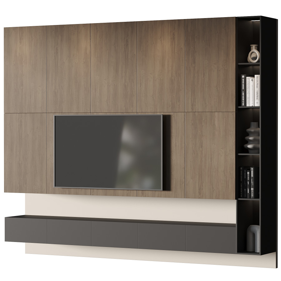 Tv Wall Set 025 - 3D Model for Corona